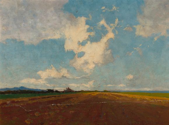 Bonhams : Sydney Laurence (American, 1865-1940) A mangold field 11 1/2 ...