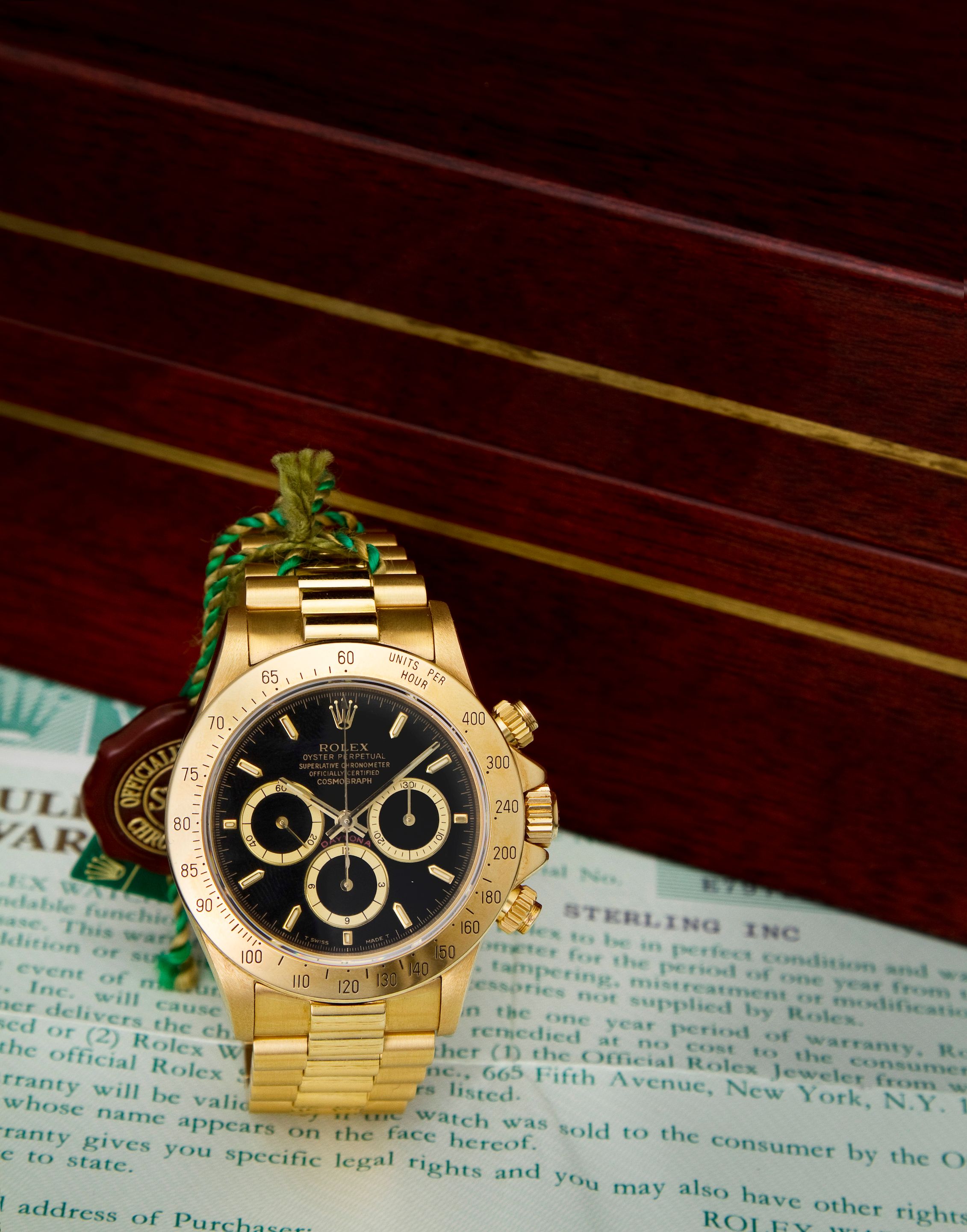 Bonhams : Rolex. A fine 18K gold automatic tachymeter chronograph ...