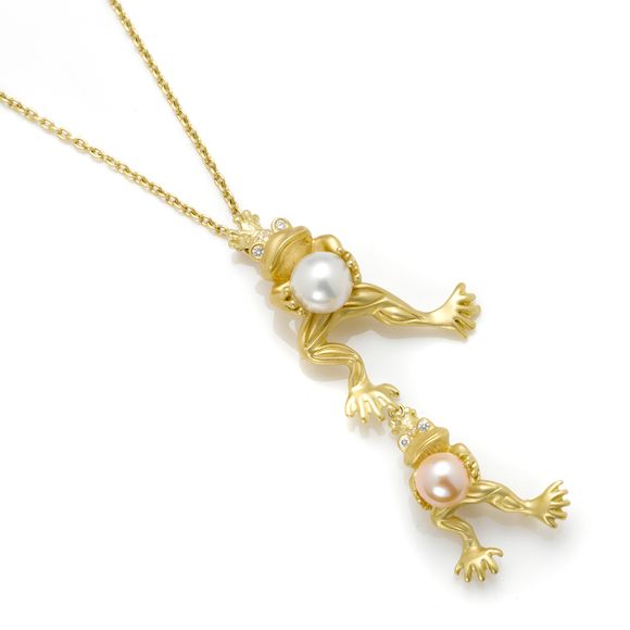 Bonhams : A cultured pearl, colored cultured pearl, diamond and 18k ...