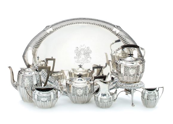Bonhams : A Victorian sterling silver six-piece tea and coffee service ...