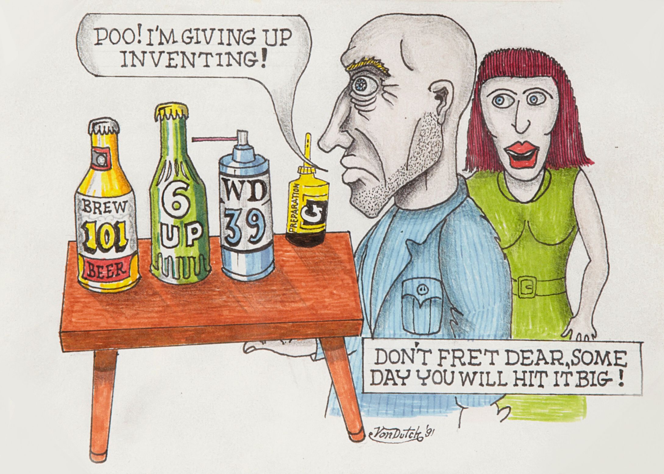 Bonhams Cars : Von Dutch: Cartoon art, 1991,