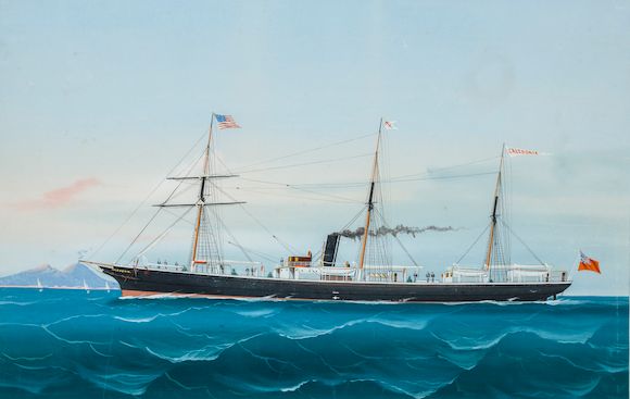 Bonhams : Italian School, circa 1896 The Anchor Line Ship S.S ...