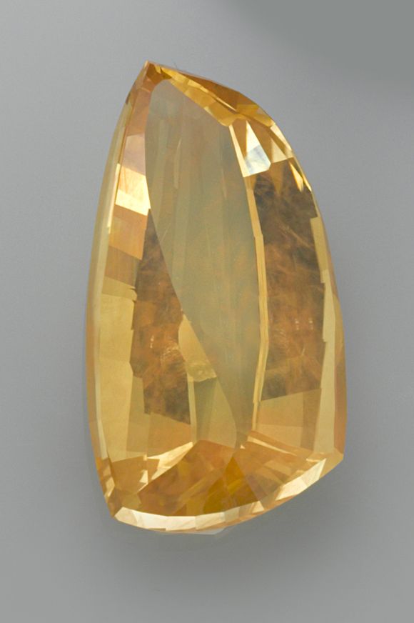 Bonhams : Rare American Fantasy-cut Yellow Sunstone--The Golden Drop of ...