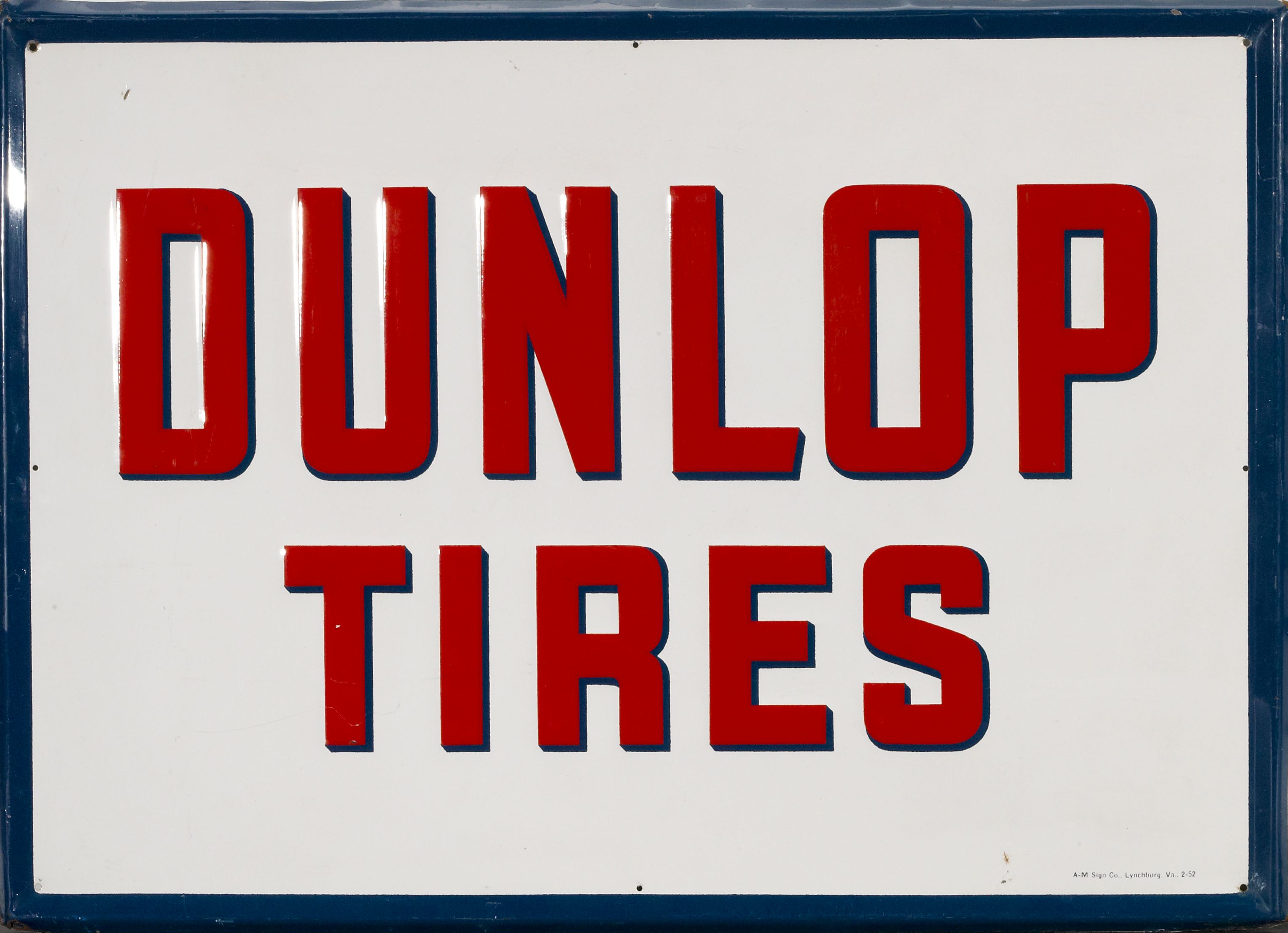Bonhams Cars : A vintage Dunlop Tires sign, c.1952,