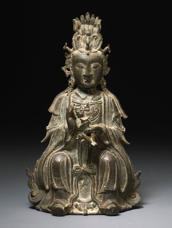 Bonhams : A cast bronze female Daoist divinity Ming dynasty