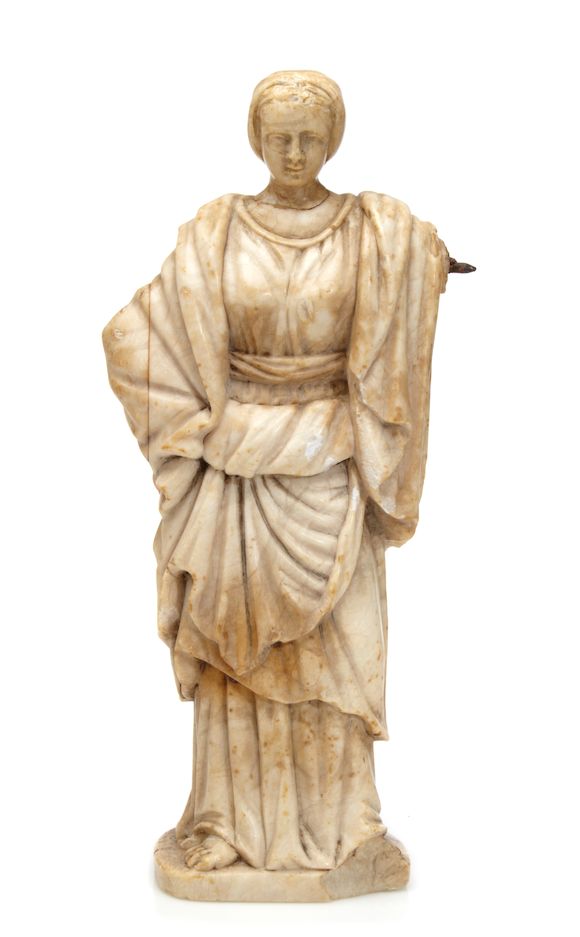 Bonhams : A Continental carved alabaster figure