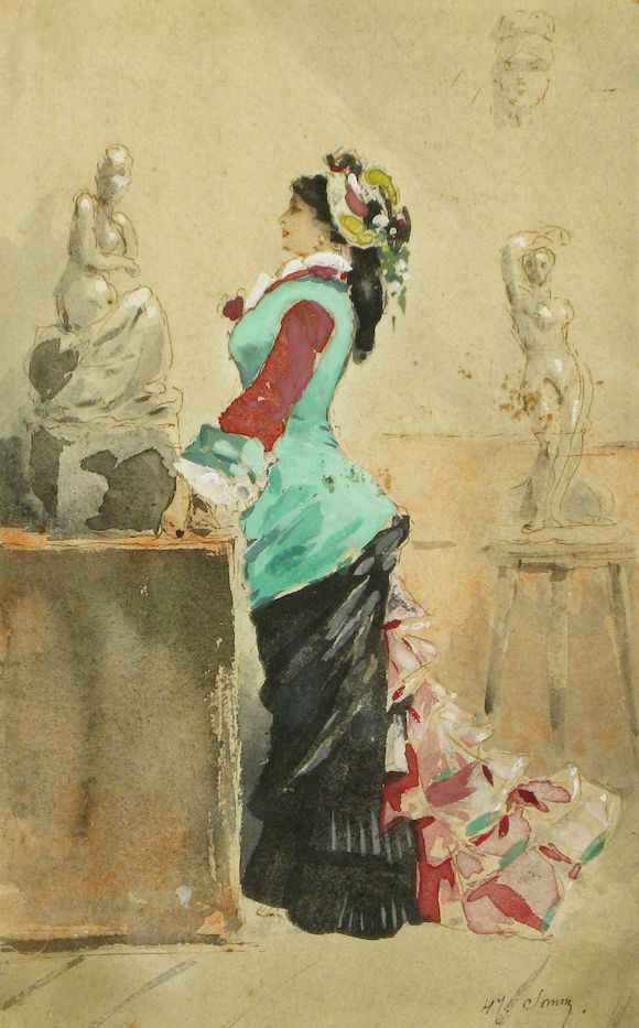 Bonhams : Henry Somm (French, 1844-1907) In the sculptor's studio sight ...
