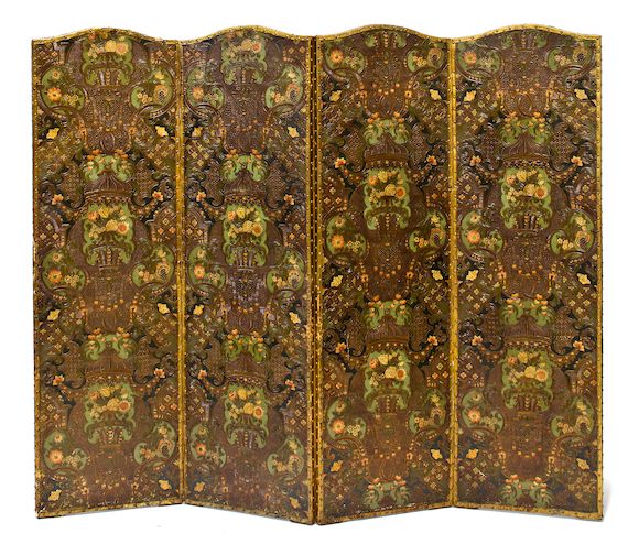 Bonhams : An Iberian Baroque style polychrome and relief decorated faux ...