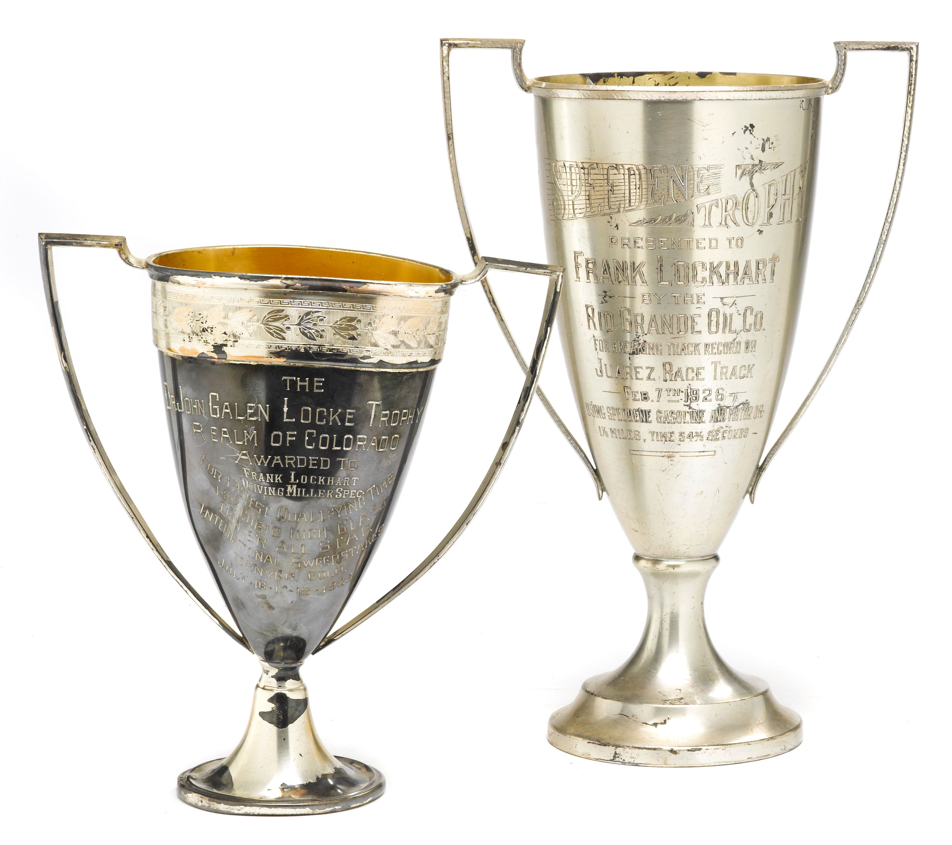 Bonhams Cars : A pair of ex-Frank Lockhart trophies,