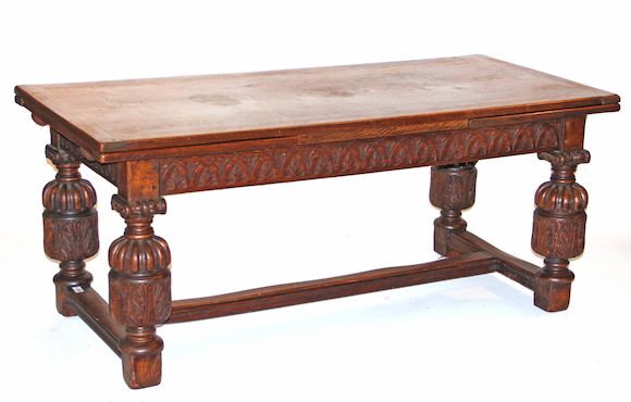 Bonhams : An Elizabethan style carved oak draw leaf table late 19th ...