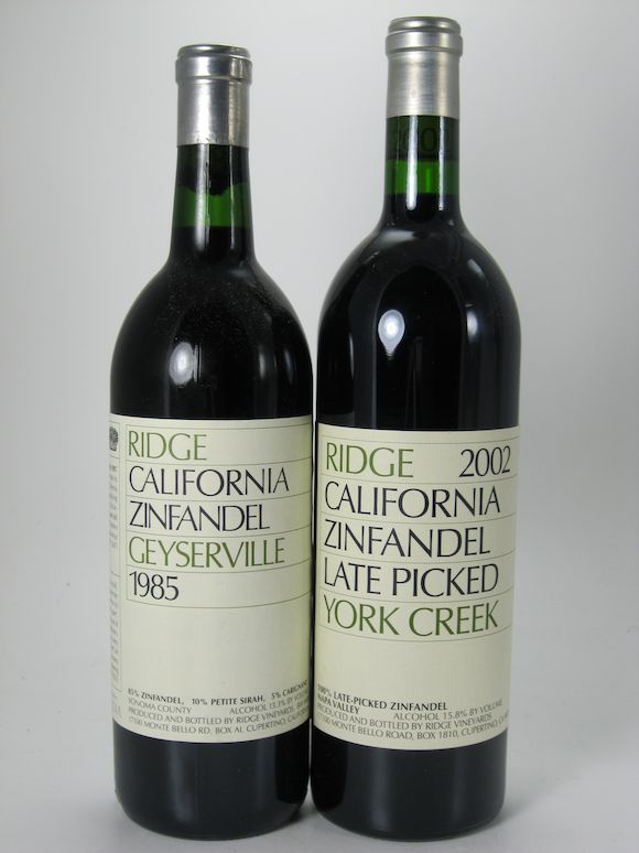 Bonhams : Ridge Zinfandel, Geyserville 1985 (12)Ridge Zinfandel ...
