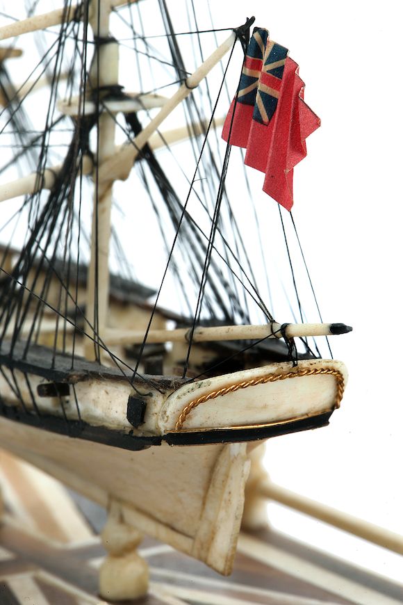 Bonhams : A miniature Napoleonic prisoner-of-war style bone model of a ...