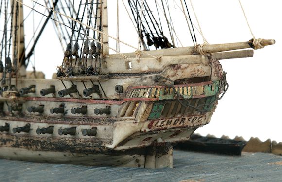 Bonhams : A Napoleonic prisoner-of-war bone model of a 76-gun ship-of ...