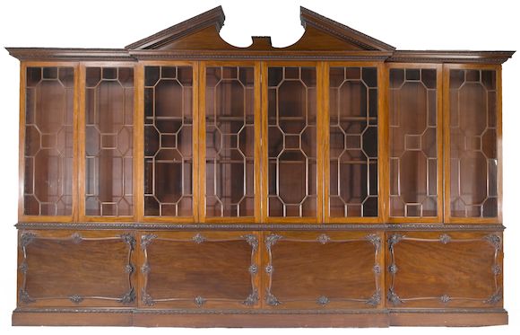 Bonhams : A George III style mahogany breakfront cabinet early 20th century