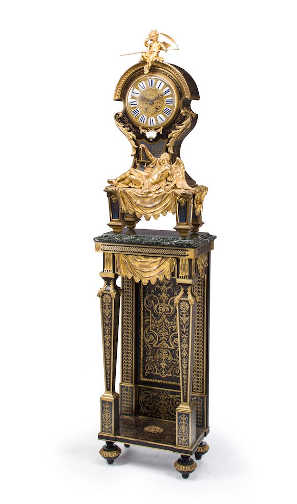 Bonhams : A Louis XIV style gilt bronze mounted brass and tortoiseshell ...