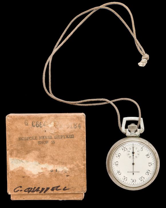 Bonhams : A WWII torpedo timing stopwatch, Commander James C. Dempsey ...