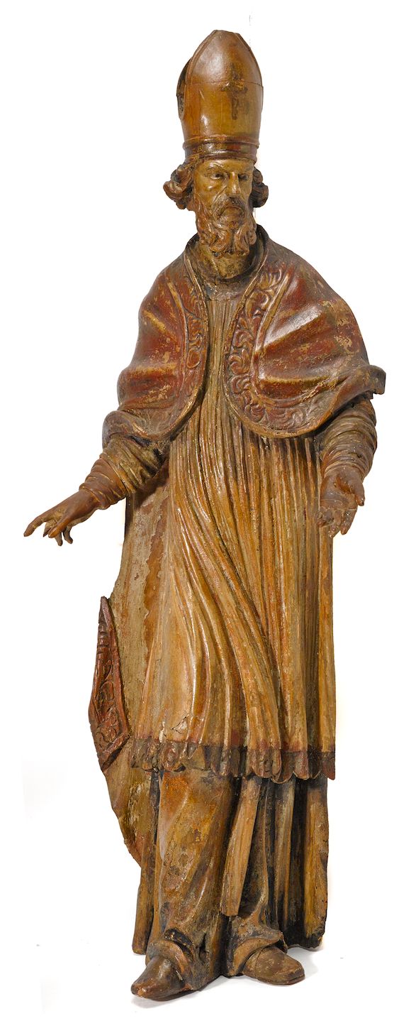 Bonhams : A Spanish Baroque polychrome and gilt decorated carved wood ...