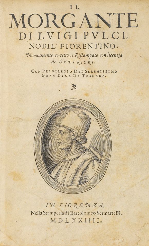 Bonhams : EARLY PRINTING. PULCI, LUIGI. Il Morgante. Florence ...