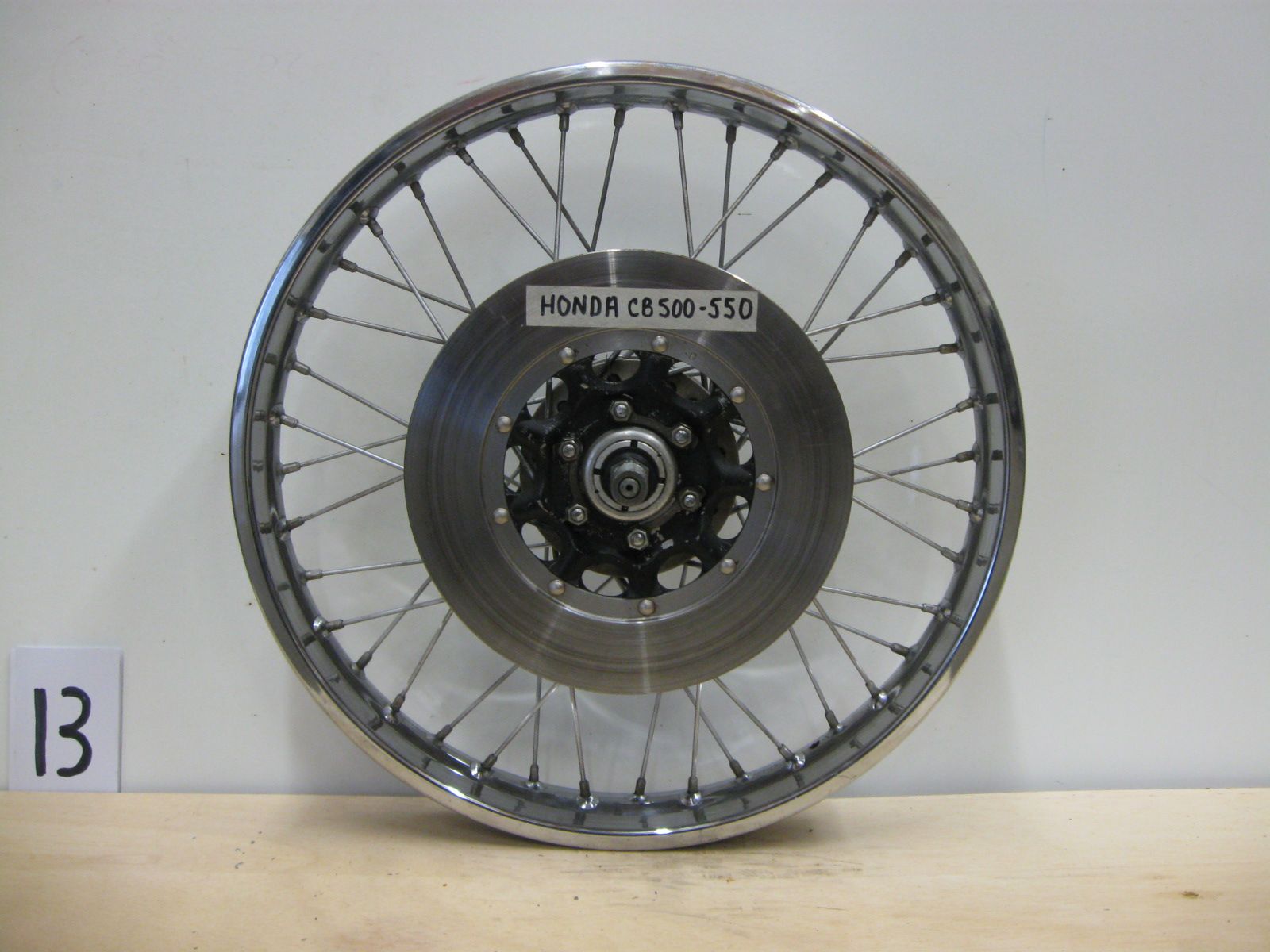 Bonhams Cars : A set of front and rear 70s era Honda CB500-550 wheels,