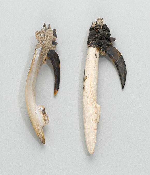 Bonhams : Two Composite Fish Hooks, Papua New Guinea