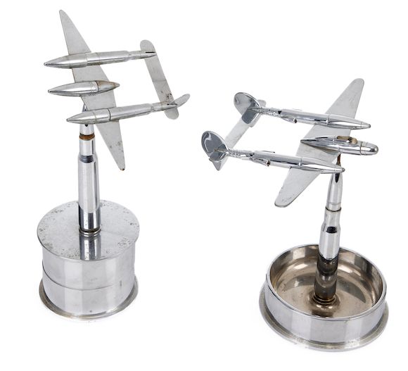 Bonhams : A pair of P-38 USAAF Fighter plane models casings dated 1944 ...
