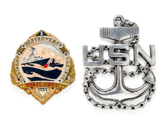 Bonhams : A pair of U.S. Navy ship badges 10-1/4 x 7-3/4 in. (26 x 19.6 ...