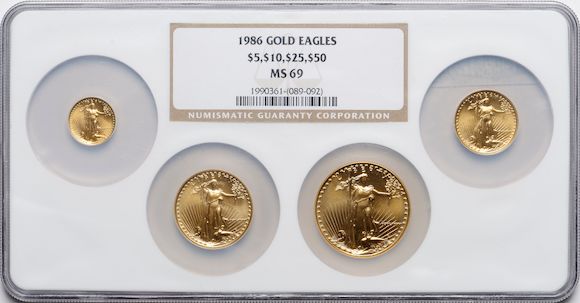 Bonhams : 1986 U.S. Gold Eagle Four Coin Set MS69 NGC