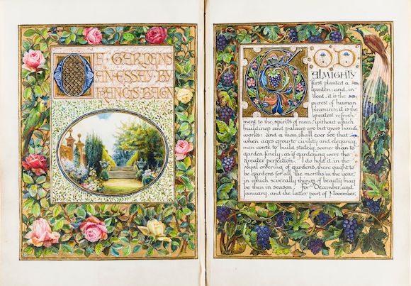 Bonhams : SANGORSKI—ILLUMINATED MANUSCRIPT. BACON, FRANCIS. Of Gardens ...