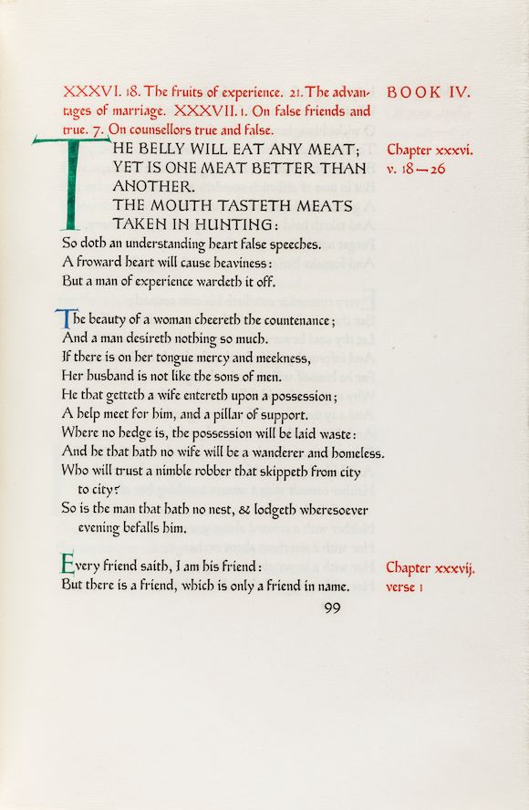 Bonhams : ASHENDENE PRESS. The Wisdom of Jesus, the Son of Sirach ...