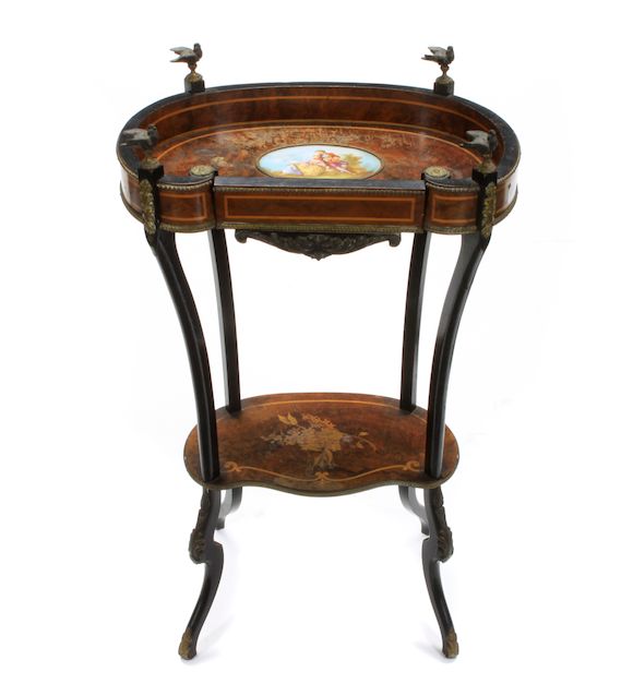 Bonhams : A Napoleon III gilt bronze mounted marquetry inlaid ebonized ...