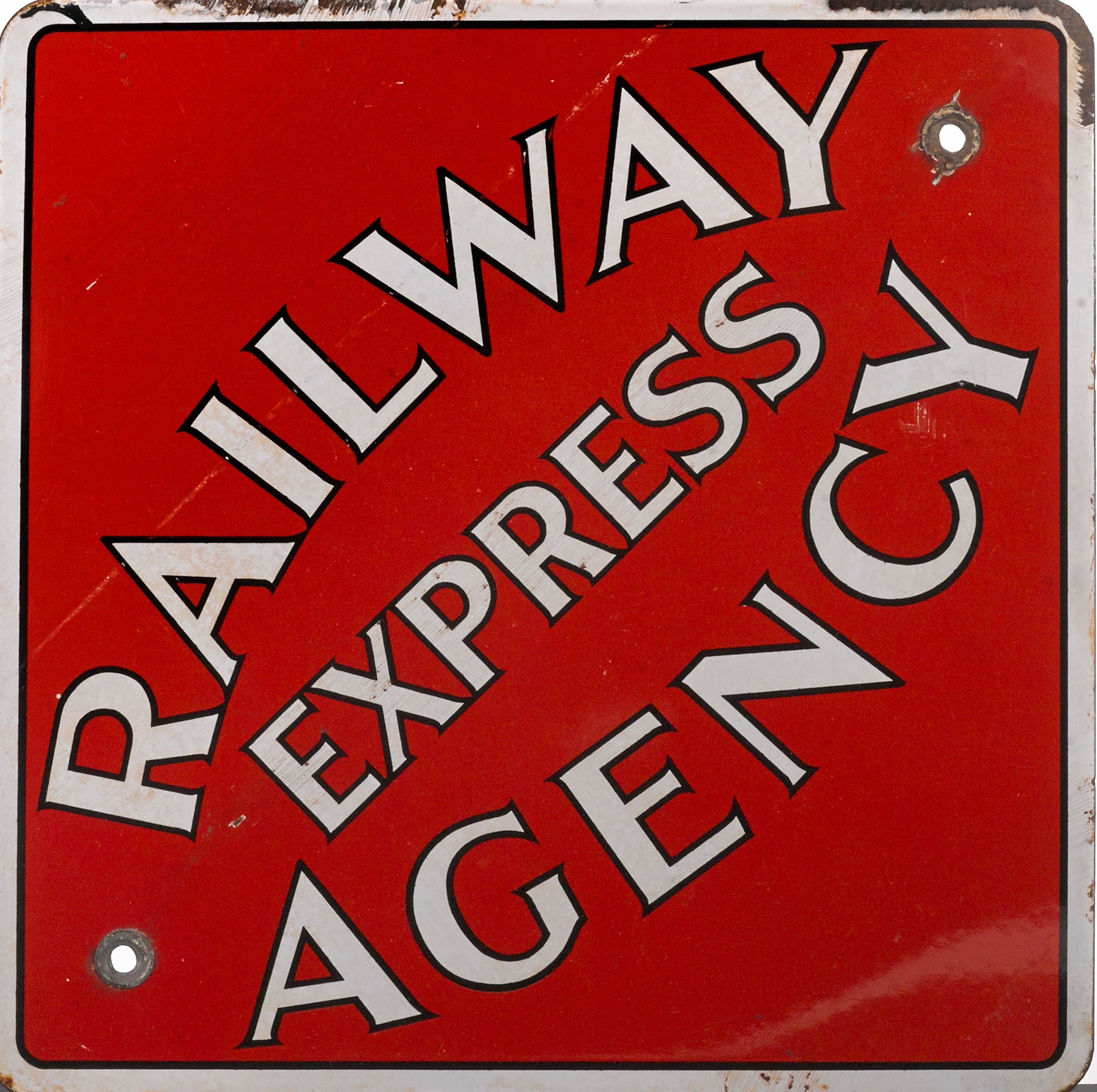Bonhams Cars : A rare 'Railway Express Agency Station' sign,