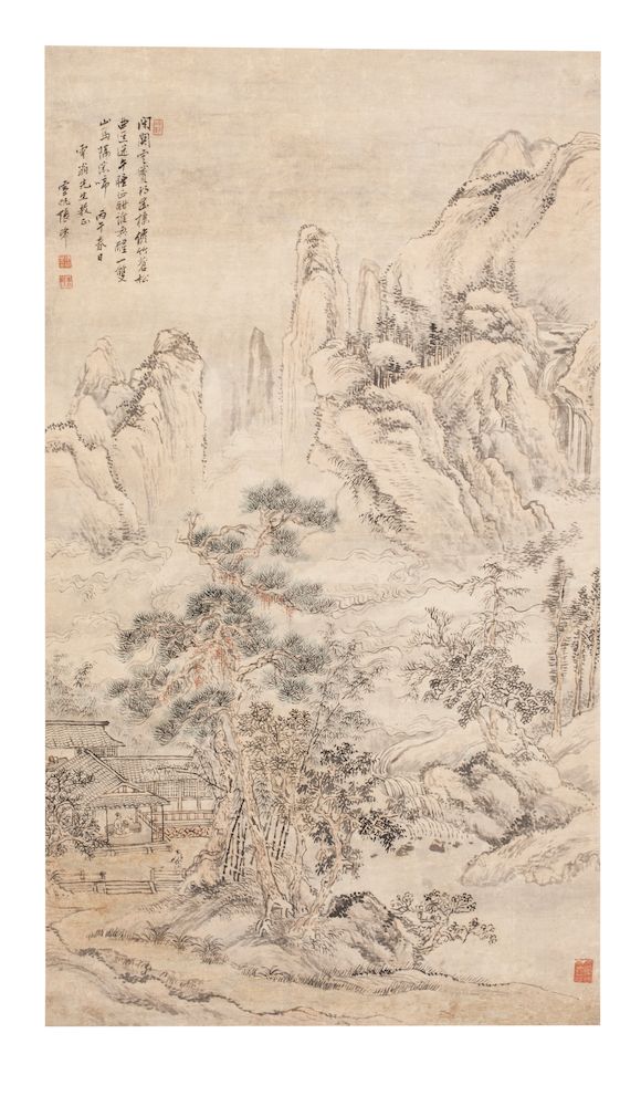 Bonhams : Zhang Xi (active mid - late 18th Century) Scholar in Hut ...