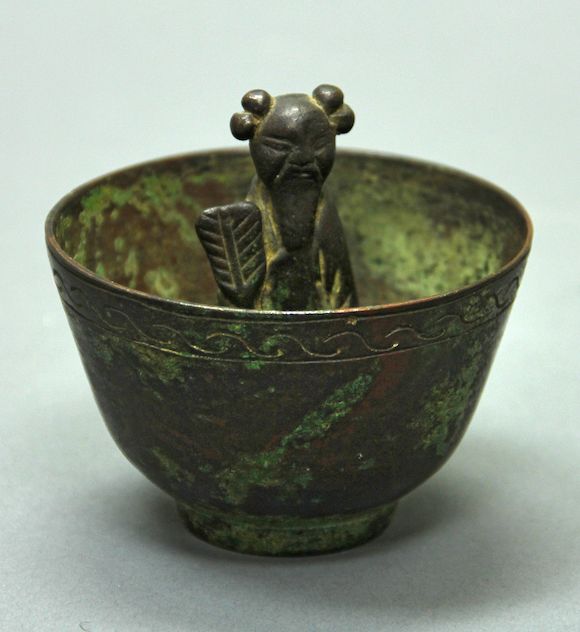 Bonhams : A cast bronze 'justice' cup 17th/18th century