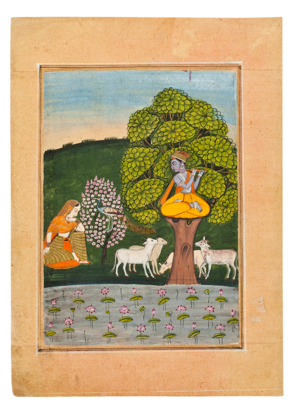 Bonhams Illustration To A Bhagavata Purana Series Krishna Fluting In