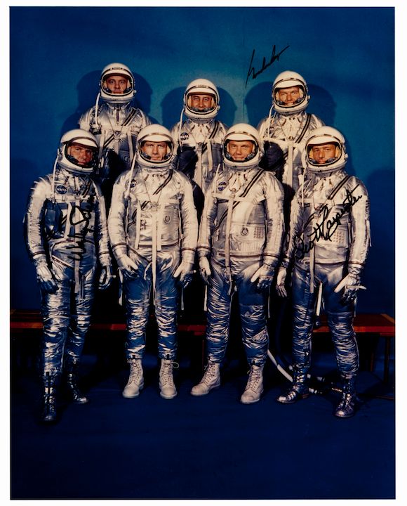 Bonhams : ORIGINAL MERCURY SEVEN. Large color photograph, 14 x 11 ...