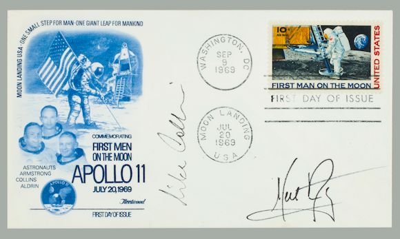 Bonhams : APOLLO 11 FIRST DAY POSTAL COVER—SIGNED. Postal envelope with ...
