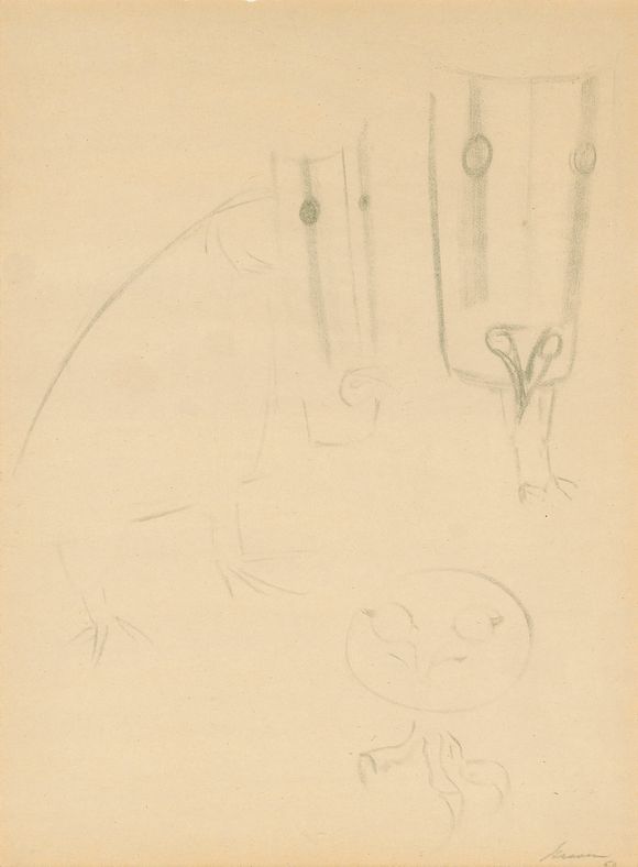 Bonhams : Morris Graves (1910-2001) Birds Masking, 1953 24 x 17 7/8in ...