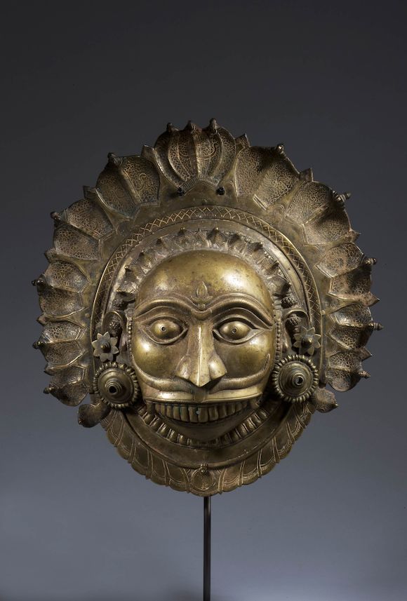 Bonhams : A brass mask of Shiva South India, Karnataka, Bhuta culture ...