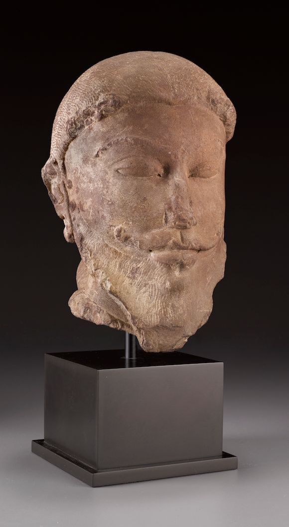 Bonhams : A sandstone head of a king India, Madhya Pradesh, Chandella ...