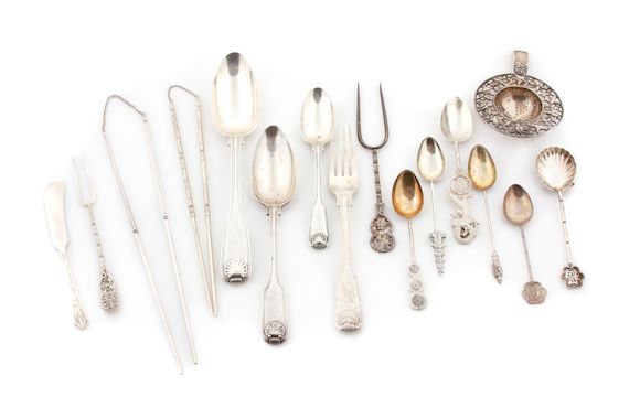 Bonhams : An assembled group of Chinese Export silver flatware by ...