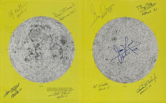 Bonhams : APOLLO PHOTOGRAPHIC VIEWS FROM LUNAR ORBIT. SIGNED BY ONE OF ...