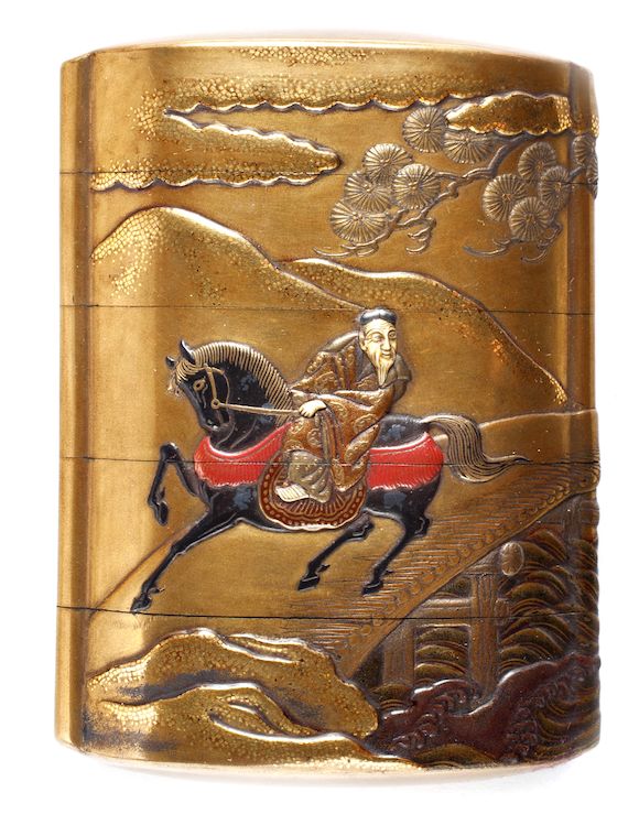 Bonhams : A four-case gold lacquer inro By Koma Kyuhaku, late Edo ...
