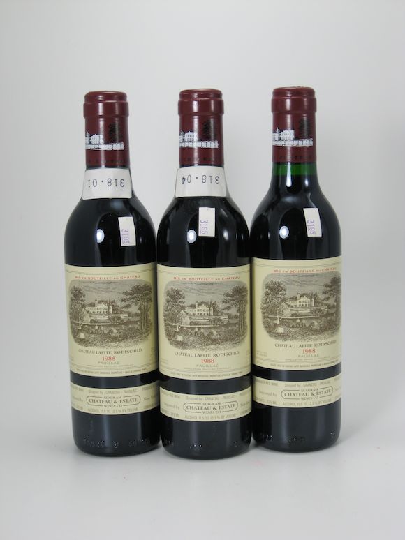 Bonhams : Château Lafite Rothschild 1988 (6 half-bottles)
