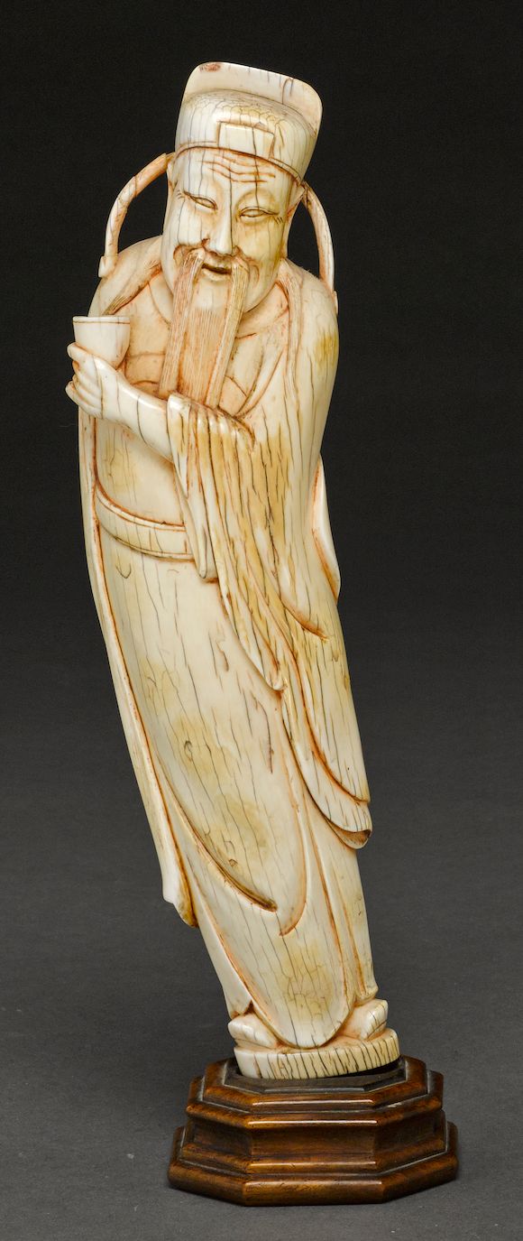 Bonhams : A carved ivory figure of Li Bo Late Qing/Republic period