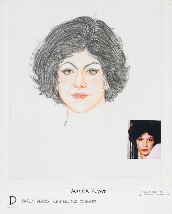 Bonhams : A makeup concept sketch of Courtney Love in The People Vs ...