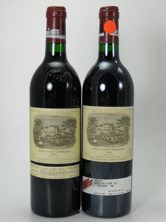 Bonhams : Château Lafite Rothschild 1985 (3) Château Lafite Rothschild 1988 (3)