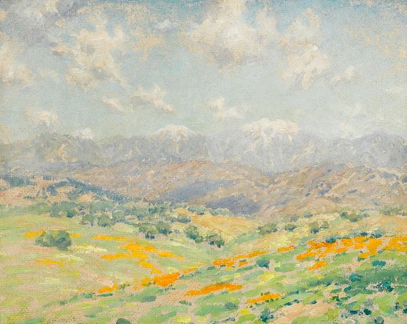 Bonhams : Granville Redmond (American, 1871-1935) Fields of wildflowers ...