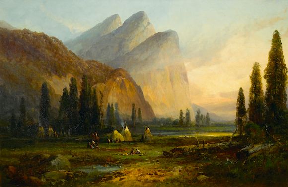Bonhams : Andrew Melrose (American, 1836-1901) Indian encampment near ...