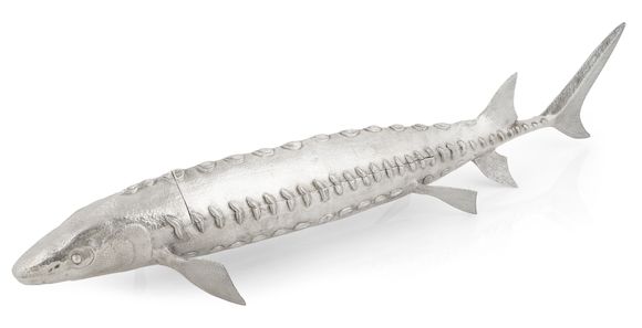 Bonhams : An Elizabeth II cast sterling silver sturgeon-form caviar ...