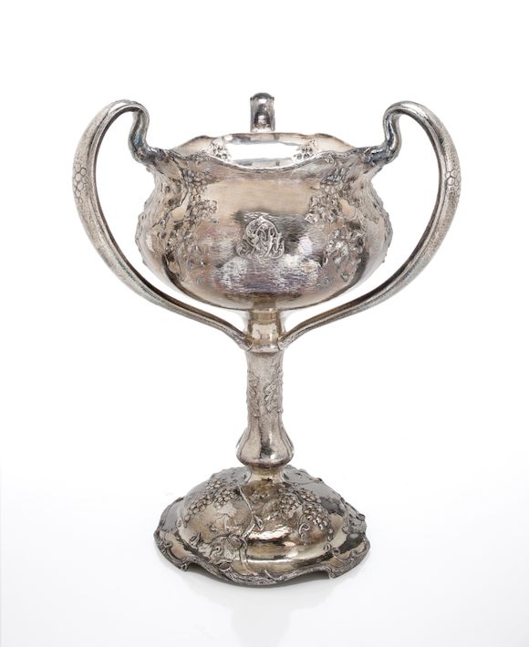 Bonhams : An American sterling silver three-handled long-stemmed loving ...